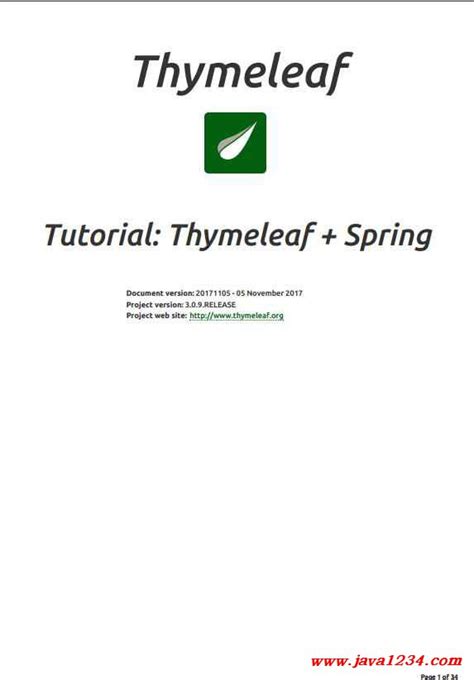 thymeleaf for spring PDF 下载 Java知识分享网 免费Java资源下载