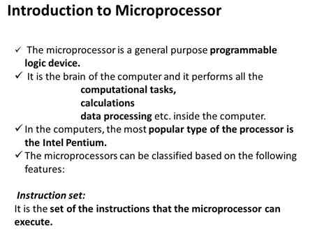 Introduction To Microprocessor Introduction To Microprocessor 2016