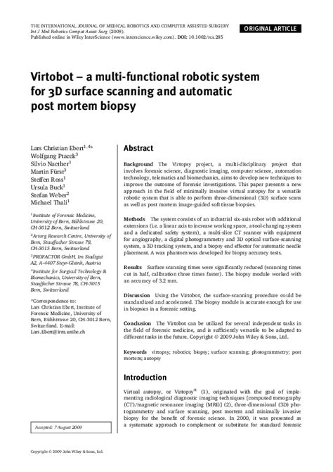 Pdf Virtobot A Multi Functional Robotic System For 3d Surface Scanning And Automatic Post Pdf Virtobot A Multi Functional Robotic System For 3d Surface Scanning And Automatic Post