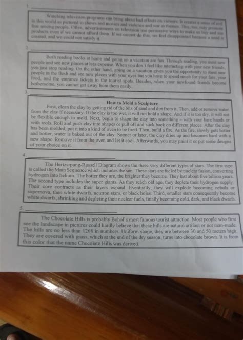 Read And Understand Each Text Below Then Identify If It Is Classification Enumeration