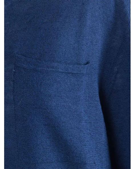 Settefili Cashmere Chest Pocket Short Sleeve Cardigan In Blue For Men