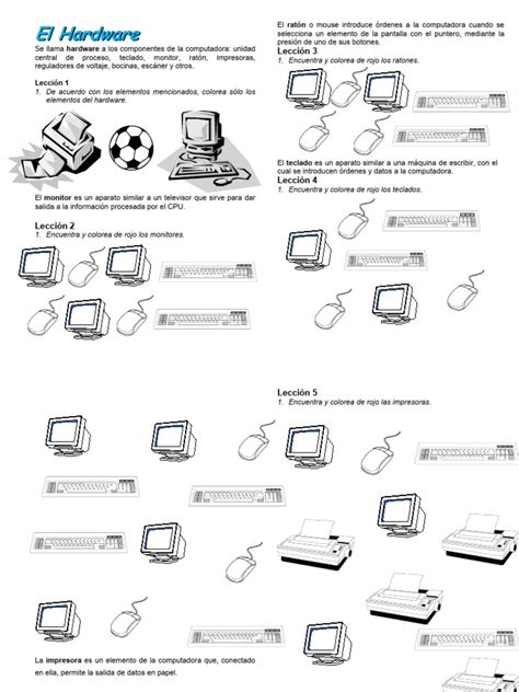 El Hardware Para Segundo De Primaria Pdf Hardware De La Computadora