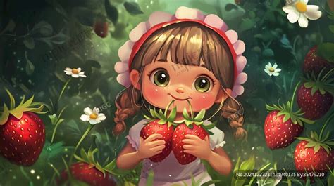 Ai创作图原创草莓妹插画 女孩抱草莓插画 卡通小女孩草莓背景 手绘草莓上的小女孩 草莓采摘园插画 草莓本本插画 采草莓的女孩 卡通草莓小女孩 女孩采草莓 手绘草莓女孩 草莓姑娘 卡通小女孩草莓