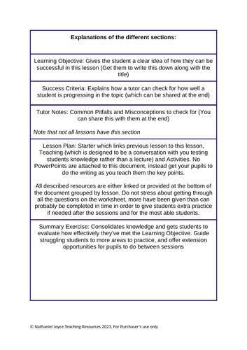 Gcse Scibio Genetics Tutoring Plan Teaching Resources