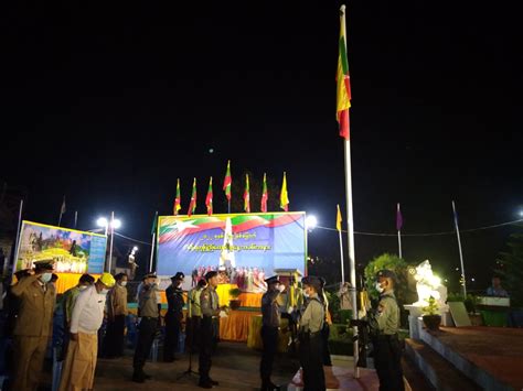 သရက်ချောင်းမြို့နယ်၌ ၇၅ နှစ်မြောက်စိန်ရတုပြည်ထောင်စုနေ့အလံတင်အခမ