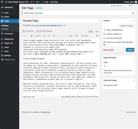 Notes Widget Wrapper Pro Web Rockstar