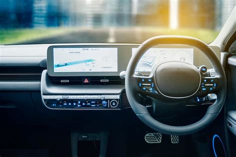 Premium Photo Electric Car Dashboard With Gps Navigation Device Premium Photo Electric Car Dashboard With Gps Navigation Device