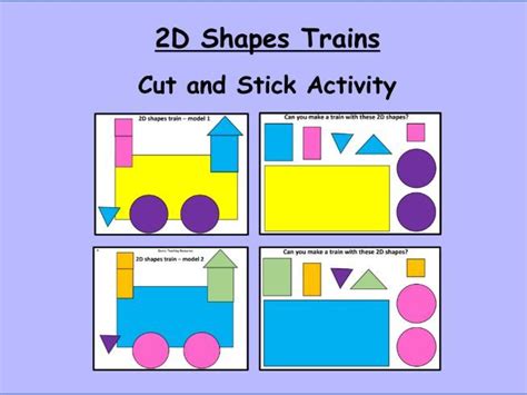 2d Shape Cut And Stick Activities Six Different Themes Teaching