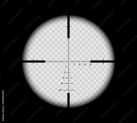Military Sniper Scope With Crosshair Sight View Of Gun Target Vector
