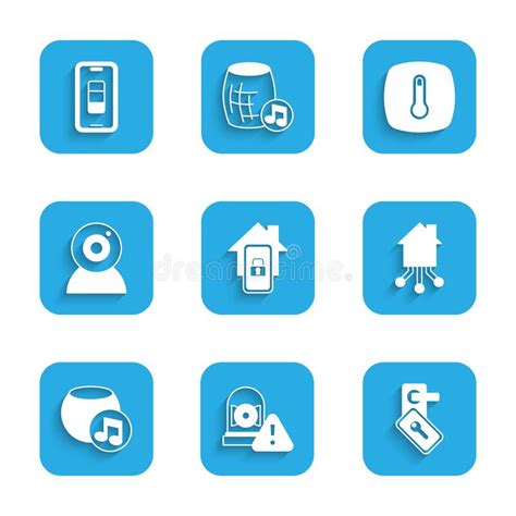 Set Mobile With Smart Home Ringing Alarm Bell Digital Door Lock Smart Voice Assistant Web