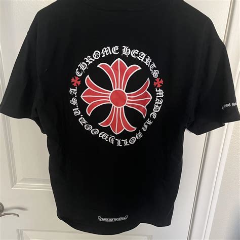Black And Red Chrome Hearts Tee Medium But Fits Like Depop