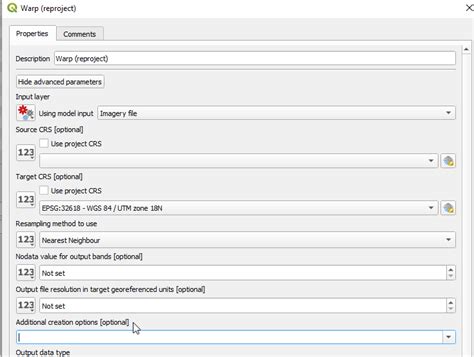 Create A New Warp Reproject Model In Qgis To Compress A Tif File And Reduce Its Size