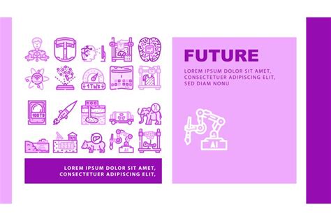 Future Technology Digital Data Landing Header Vector