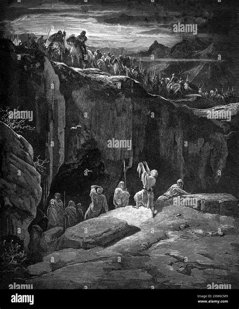 Wood Engraving Of David Showing King Saul That He Spared His Life By