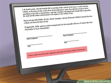 How To Write A Bill Of Sale With Pictures WikiHow