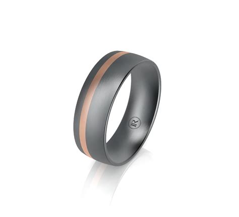 Tantalum And Rose Gold Wedding Band
