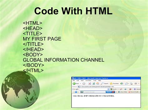 Introduction To Html Ppt