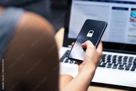 Phishing Mobile Phone Hacker Or Cyber Scam Concept Password And Login Pass Code In Smartphone