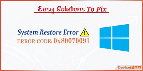 How To Fix System Restore Error 0x80070091 In Windows 10 Artofit