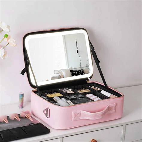 Travel Cosmetic Case Led Mirror Makeup Bag · Mavigadget