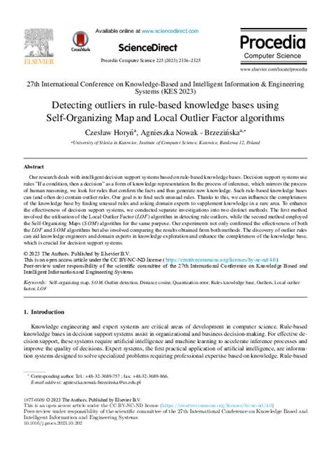 Pdf Detecting Outliers In Rule Based Knowledge Bases Using Self Organizing Map And Local