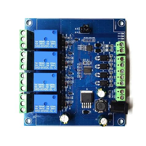 3x Modbus Rtu 4 Way Relay Module 7 24v Relay Module Switch Rs485 Ttl