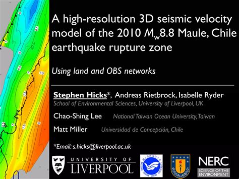 A High Resolution 3d Seismic Velocity Model Of The 2010 Mw 8 8 Maule Chile Earthquake Rupture