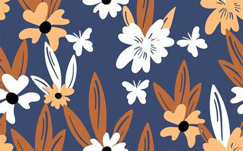 전통적인 민속 예술 장식을 기반으로 매끄러운 꽃 무늬 컬러 배경에 화려한 꽃 스칸디나비아 스타일 스웨덴 북유럽 스타일 벡터 그림입니다 심플한 미니멀패턴 고풍스런에 대한 스톡