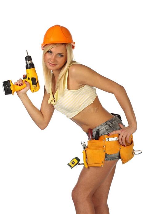 Female Construction Worker Stock Photo Image Of Shorts