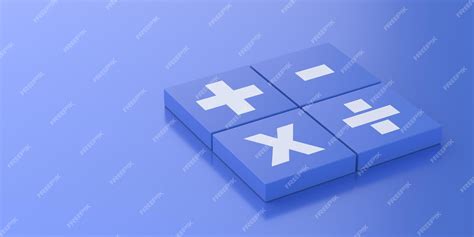 Símbolos Matemáticos Sinais Matemáticos Básicos Botões Brancos Na Ilustração 3d De Fundo Azul
