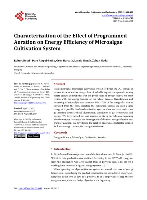 Pdf Characterization Of The Effect Of Programmed Aeration On Energy