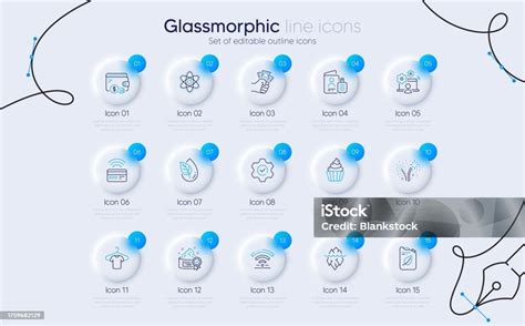 웹앱용 컵케이크 지갑 및 불꽃놀이 라인 아이콘 집합입니다 픽토그램 아이콘입니다 벡터 T 셔츠에 대한 스톡 벡터 아트 및 기타 이미지 T 셔츠 가솔린 건강관리와 의술