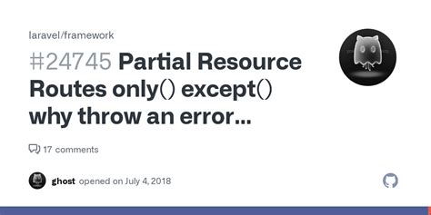 partial resource routes only except why throw an error instead of 404 · issue 24745