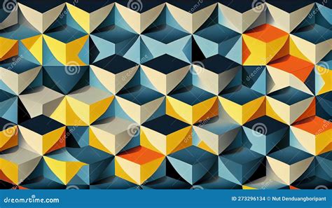 Generative Ai Symmetry In Motion A Mesmerizing Geometric Pattern Of Bold Shapes Stock