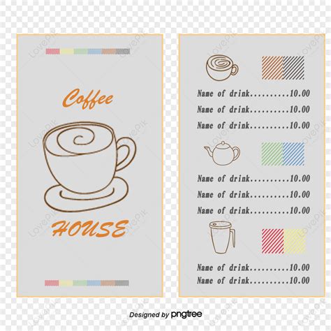 벡터 음료 메뉴카드스타일세트 Png 일러스트 무료 다운로드 Lovepik