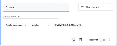 Why Is Google Forms Not Matching The Regex With The Text Entered By The