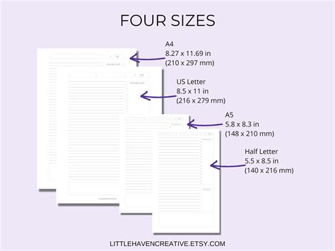 Language Note Taking Templates Sizes Foreign Language Etsy UK