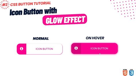 icon button with glow effect css button tutorial 2 html css youtube