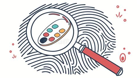Fingerprint With Magnifying Glass Forensic Science And Detection Tool Vector Design Generative