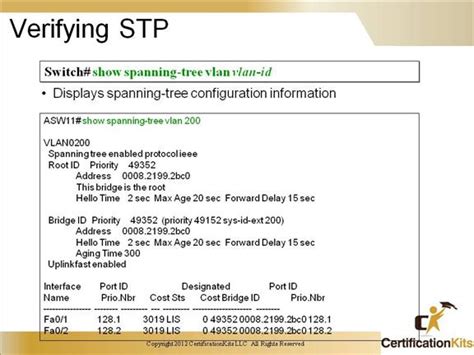 cisco ccnp switch stp spanning tree protocol