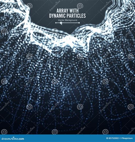 array vector with splash particles big data complex digital abstract