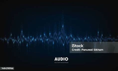 Vector Audio Wavefrom Abstract Music Waves Oscillation Futuristic Sound Wave Visualization Stock