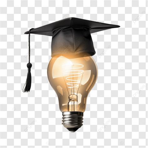 전구 꼭대기에 성취 졸업 모자를 축하하다 졸업 모자 검은 모자 학업 모자 Png 일러스트 및 이미지 에 대한 무료 다운로드 Pngtree