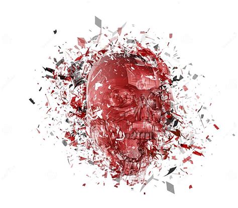 Vector Exploded Skull With Splashes In All Directions Stock
