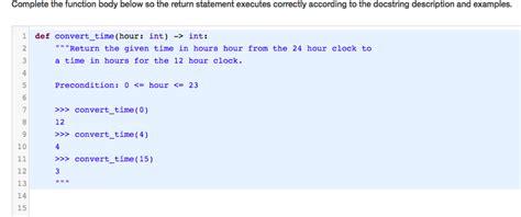 Solved Complete The Function Body Below So The Return Chegg