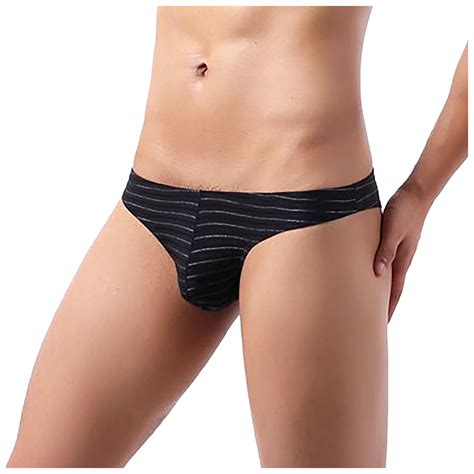 Mens Underwear Mens Bikini Briefs Half Hip Low Waist Color Striped