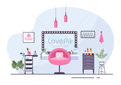 미용실 평면 디자인 일러스트 레이 션 일러스트 무료 다운로드 Lovepik