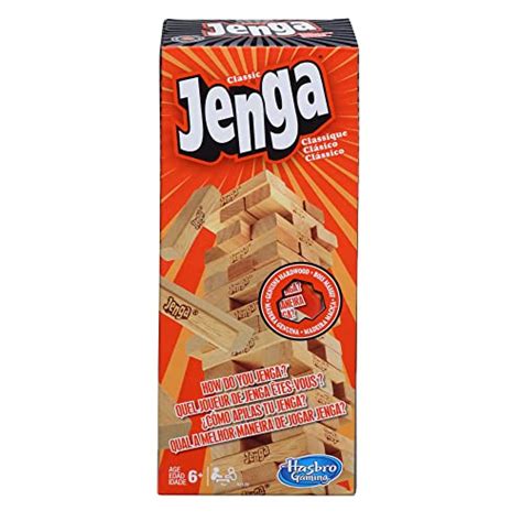 Jenga Classic Game With Genuine Hardwood Blocks Stacking Tower Game