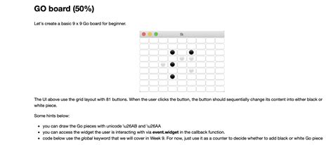 Solved Go Board 50 Use Python Tkinter In Jupyter