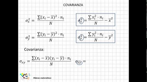 05 Covarianza Fórmula Youtube
